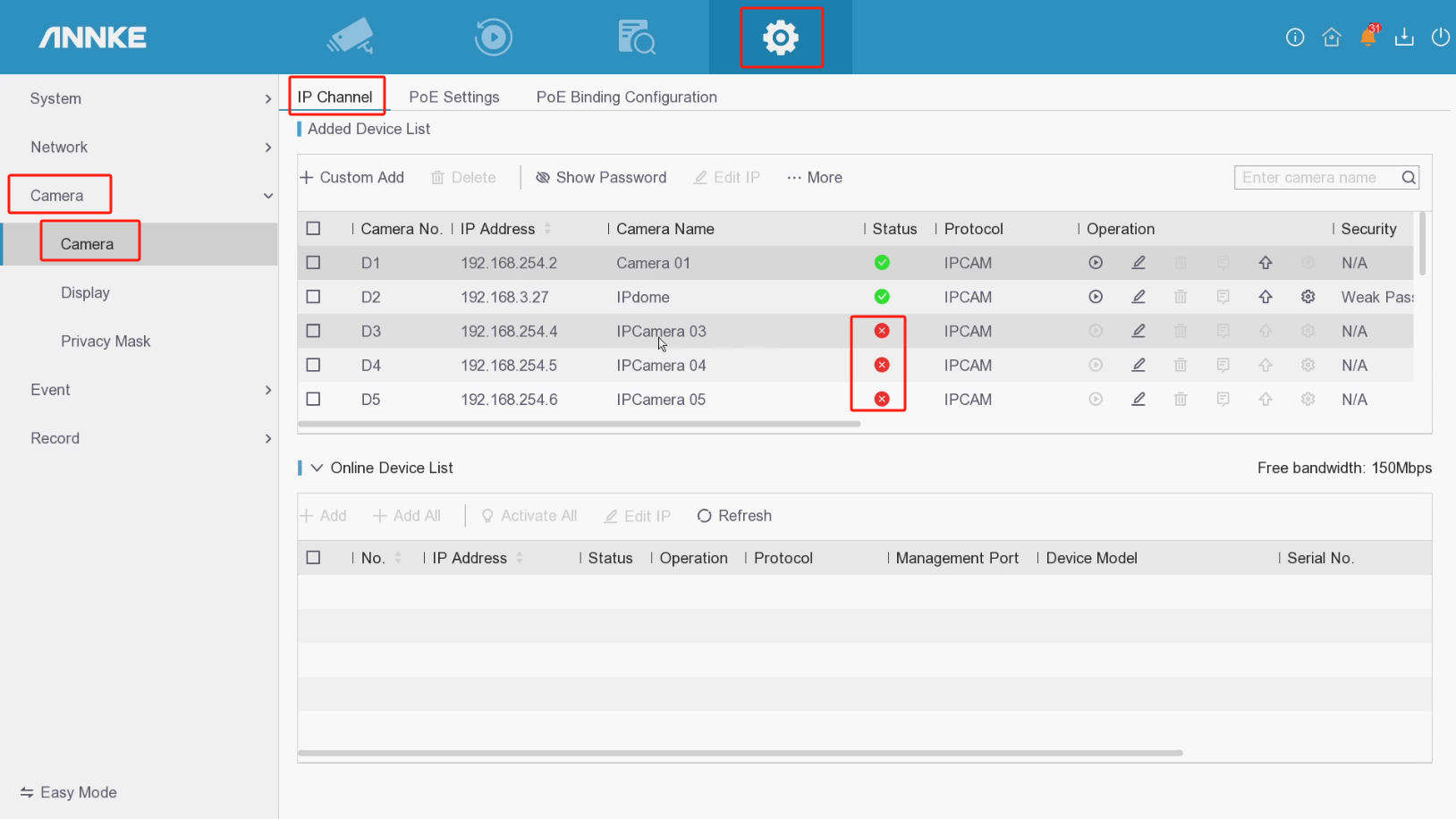 What can we do if there is no camera view showed up on the monitor ...