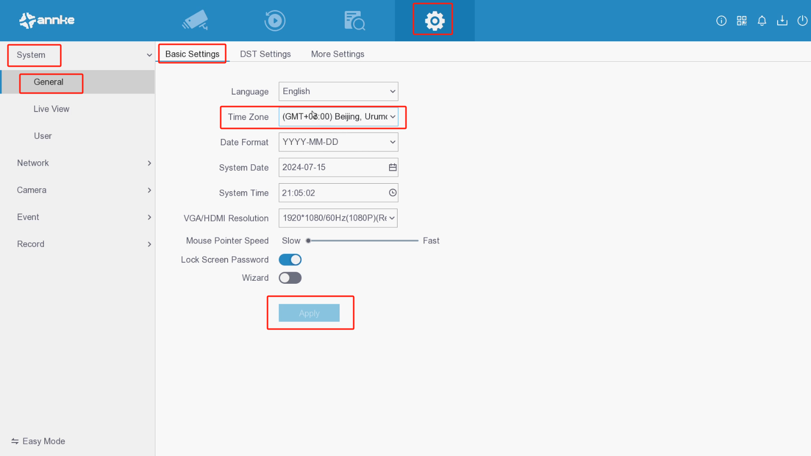 Annke Vision-How to modify time settings？ – ANNKE | Help Center